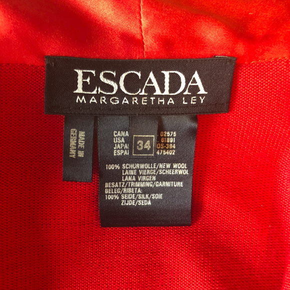 Escada | Sweaters | Escada Red Waterfall Knit Sweater W Red Top | Poshmark